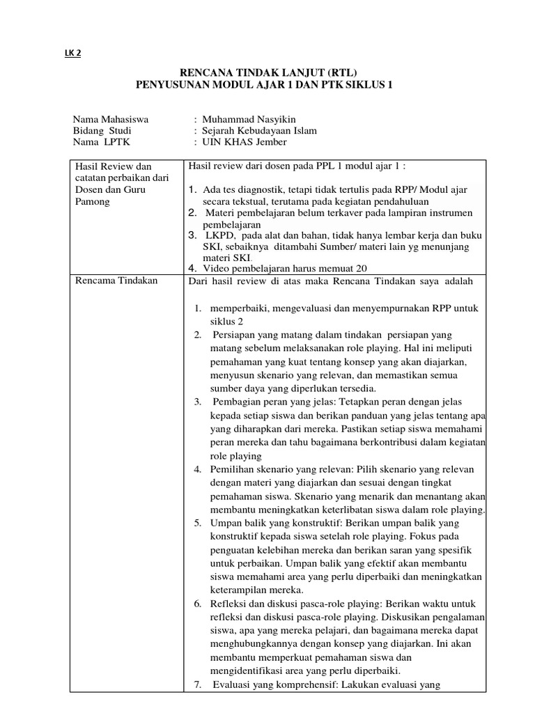 LK RTL M. Nasyikin | PDF