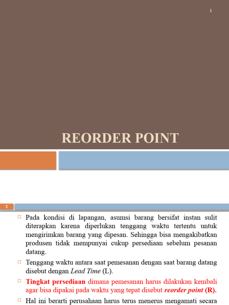 Reorder Point | PDF