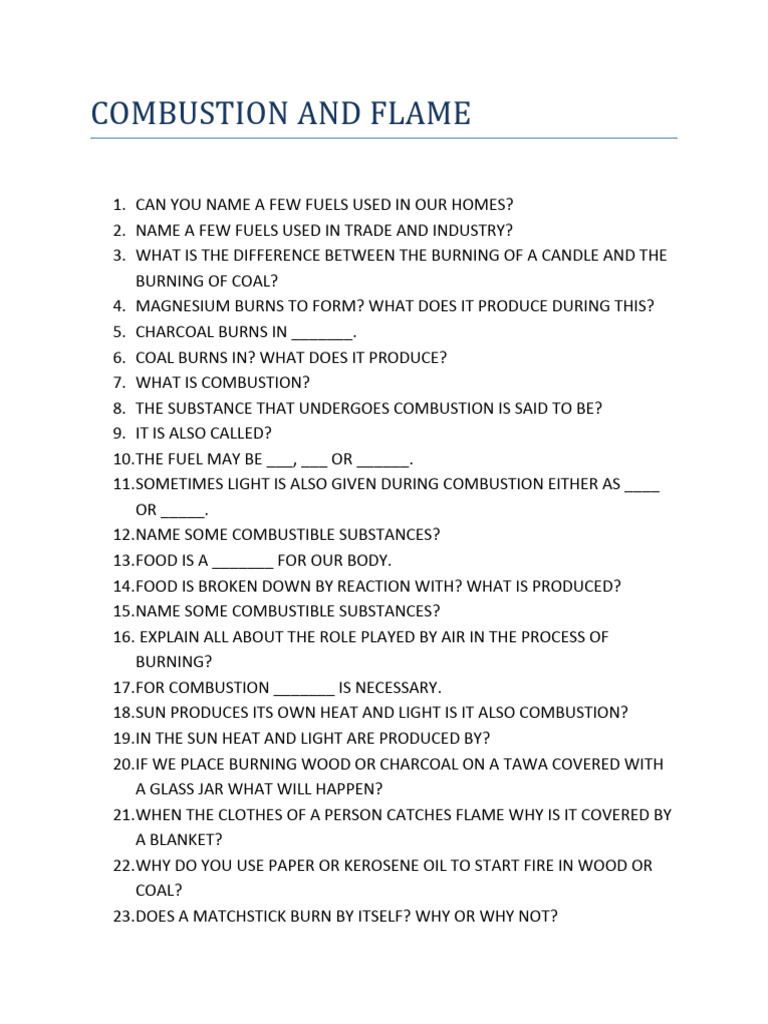 COMBUSTION AND FLAME | PDF | Combustion | Fires