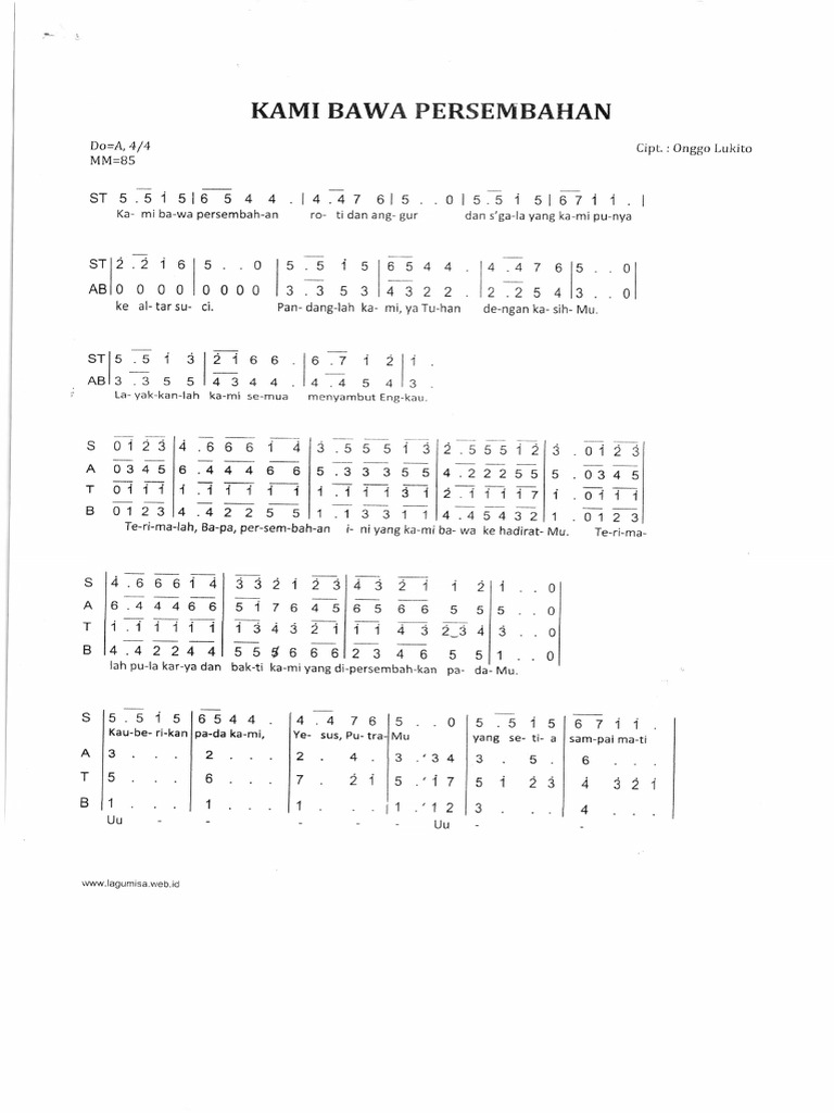 Lirik Lagu Kami Bawa Persembahan | PDF