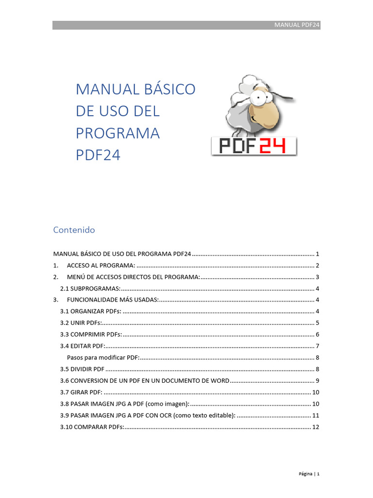 Manual PDF24 | PDF | Archivo de computadora | Microsoft Word