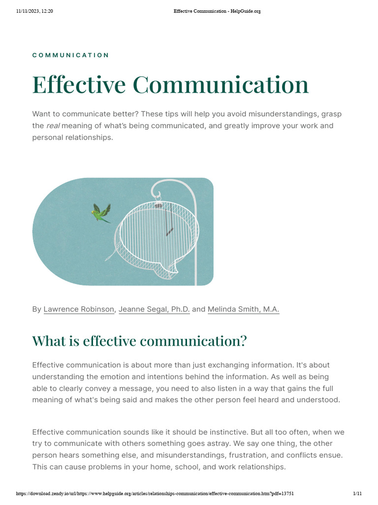 Mastering Effective Communication | PDF | Body Language | Nonverbal ...