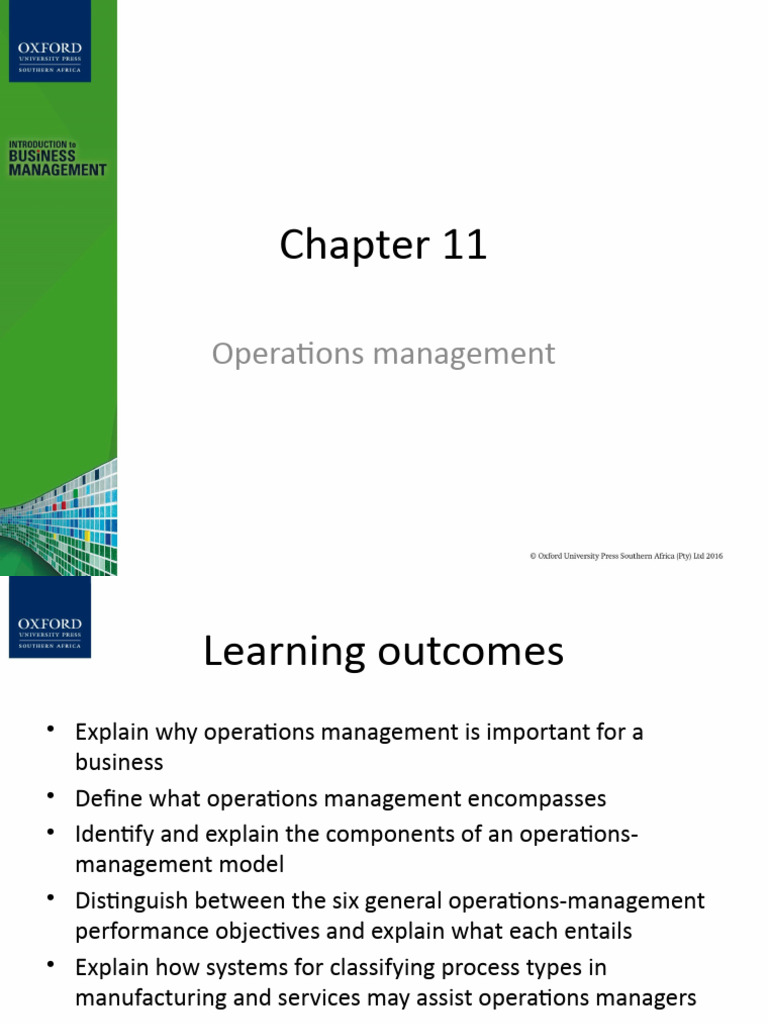 Chapter 11 - Operations Management | PDF | Operations Management | Quality Management