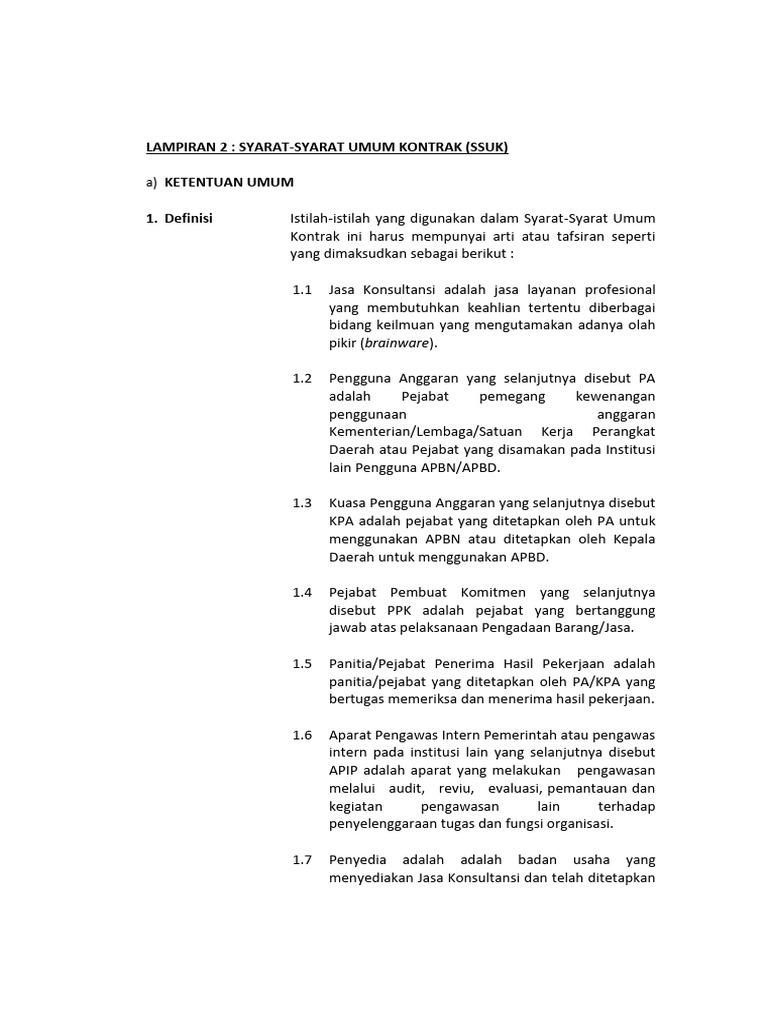 Syarat Umum Kontrak Jasa Konsultansi | PDF