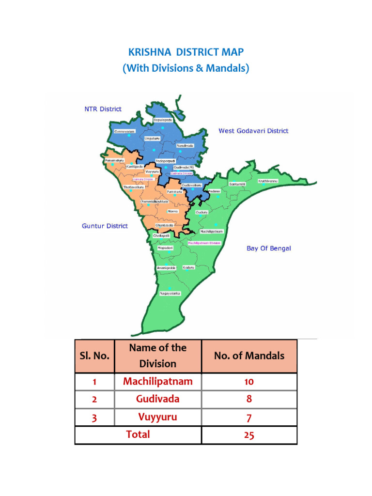 Krishna District Map | PDF | Government Of India | Government