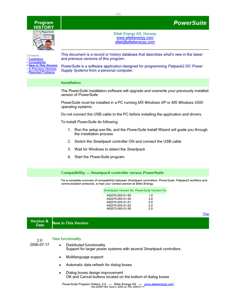 PowerSuite 2.0 Update Overview | PDF | Installation (Computer Programs ...