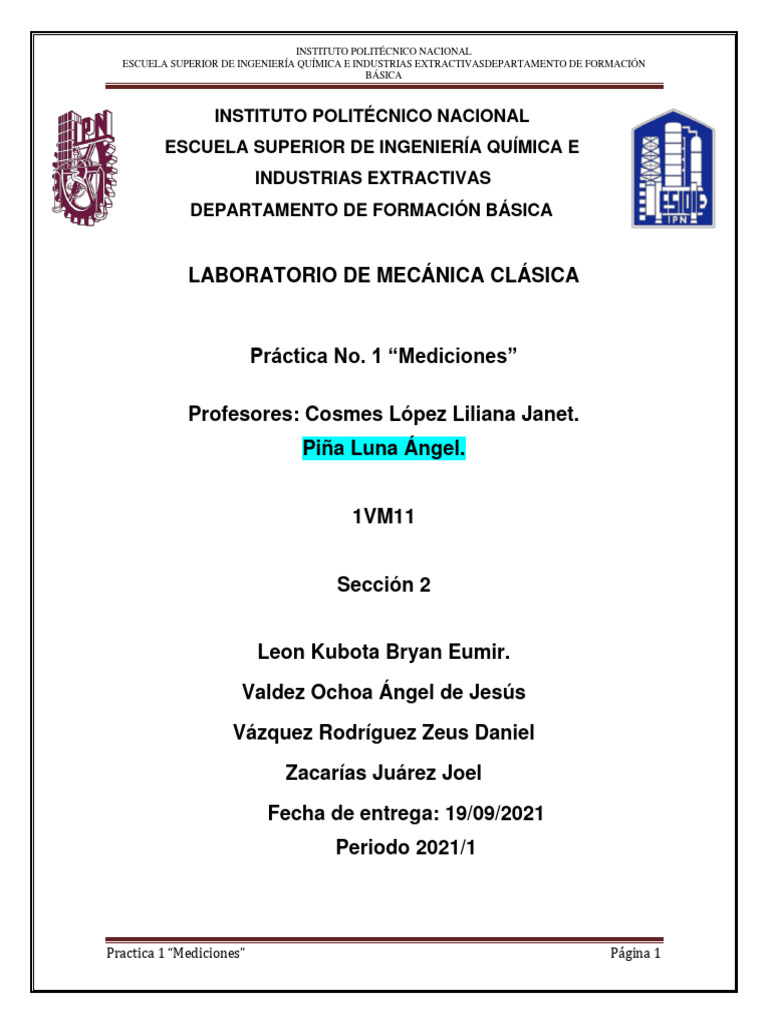 Practica 1 Mediciones | PDF | Medición | Exactitud y precisión