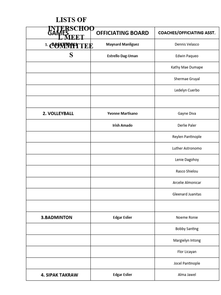 Program Interschool Meet Cluster 7 For 2023 2024 | PDF | Games Of ...