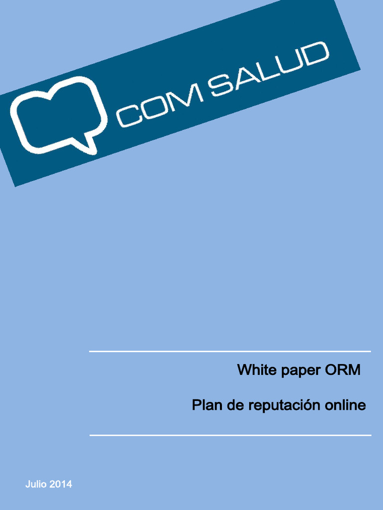 White Paper ORM. Plan de Reputación Online | Descargar gratis PDF | Internet | Marketing