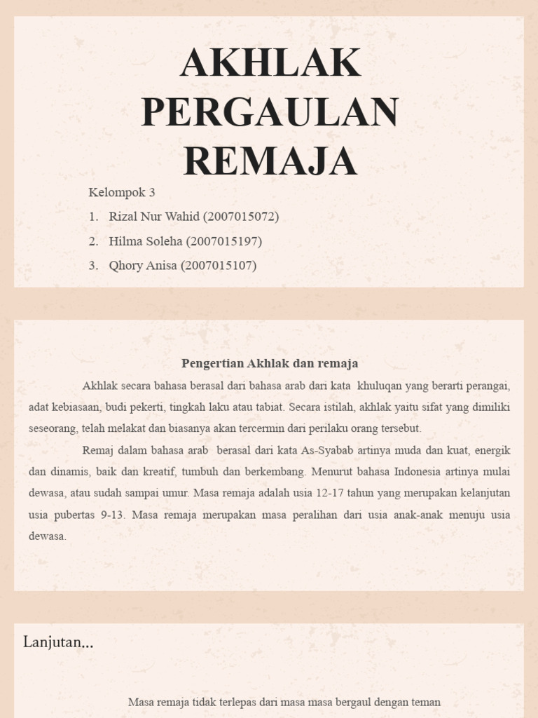Akhlak dan Pergaulan Remaja Islami | PDF | Kesehatan Holistik | Sains ...