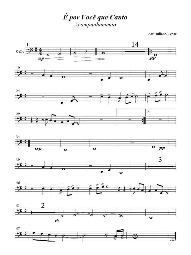 É Por Voce Que Canto - Cello | PDF