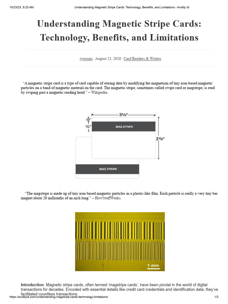 Understanding Magnetic Stripe Cards - Technology, Benefits, and ...