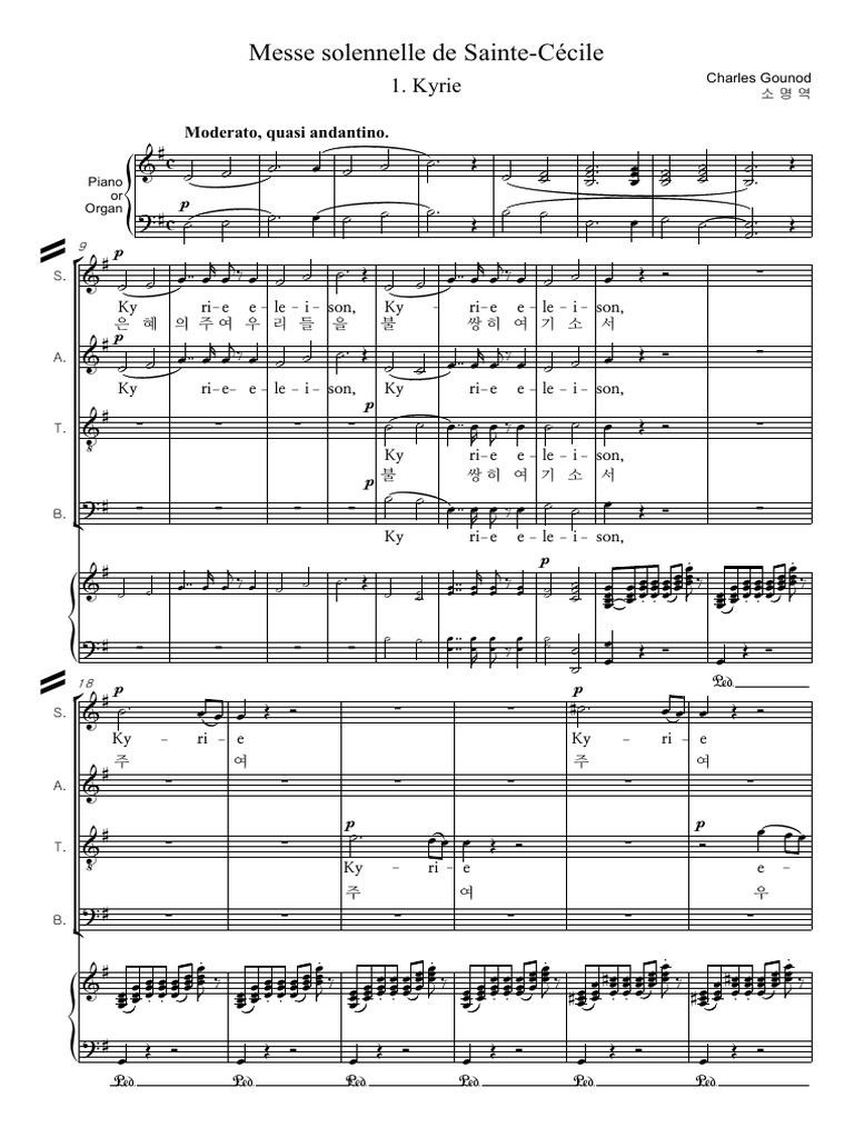 Messe Solennelle de Sainte-Cécile - 1. - Kyrie - PE231109 - Full Score ...