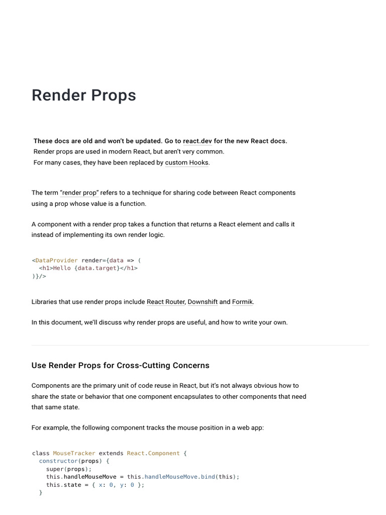 Render Props React Pdf Function Mathematics Method Computer Programming