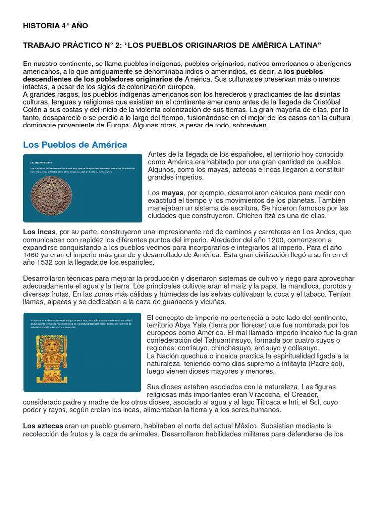 Tp2 Los Pueblos Originarios | PDF | Pueblos Indígenas de las Américas ...