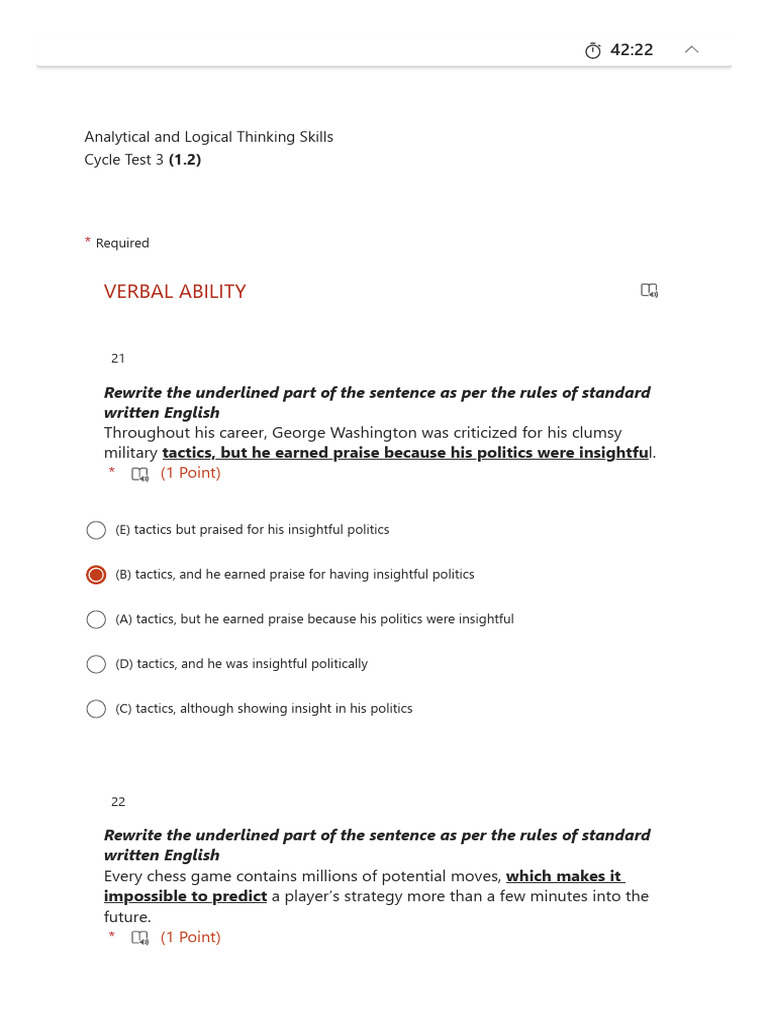 Analytical and Logical Thinking Test | PDF | Opinion Poll | Argument