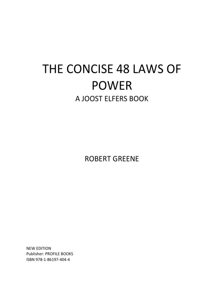 Microsoft Word - The Concise 48 Laws of Power.docx - Concise48-1 | PDF