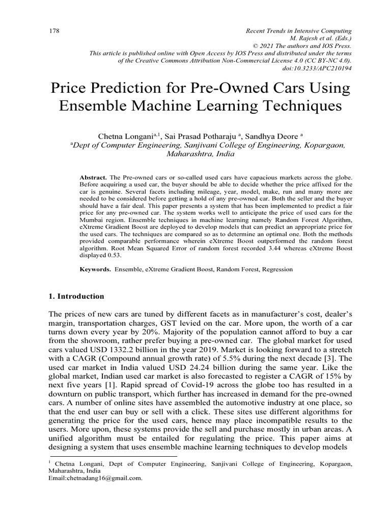 Used Car Price Prediction Model | PDF | Machine Learning | Cybernetics