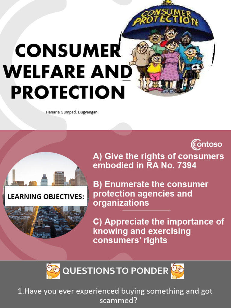 Consumer Welfare | PDF | Consumer Protection | Economies