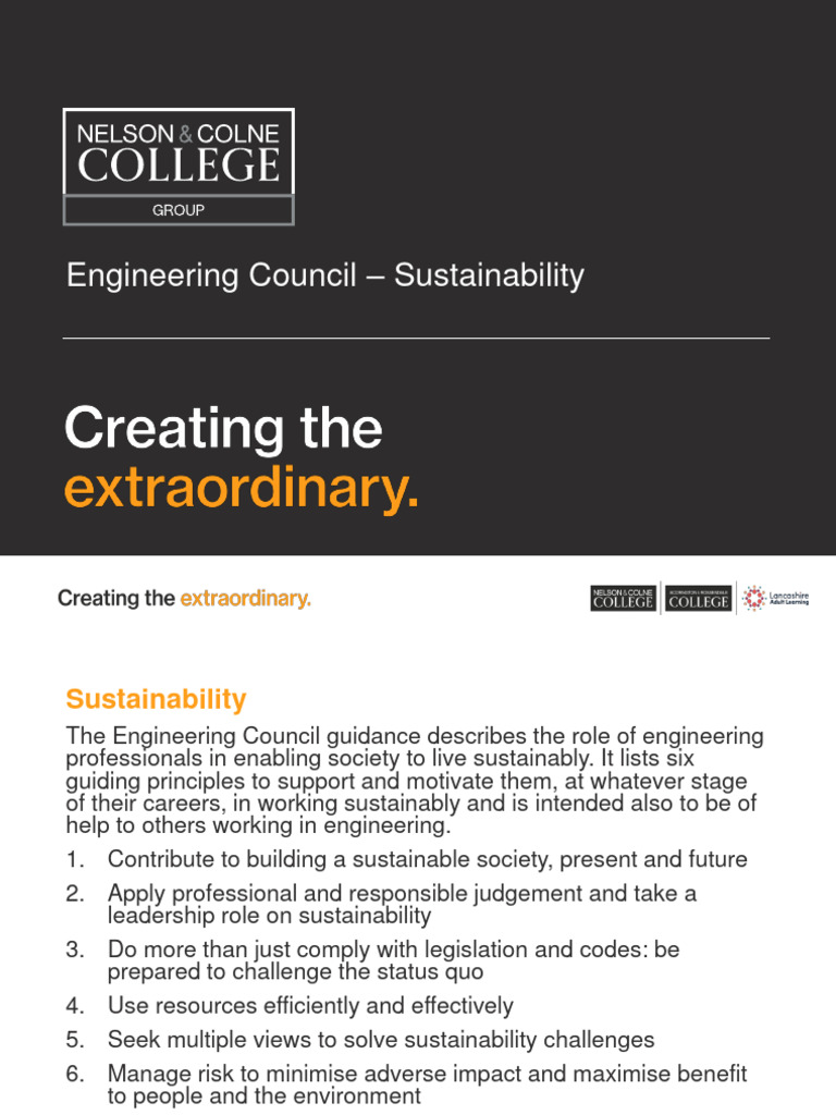 Engineering Council Sustainability | PDF | Sustainability | Engineering