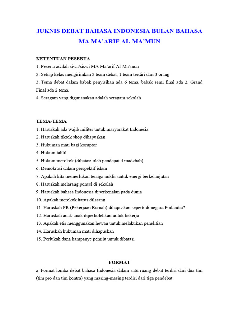 Juknis Debat | PDF
