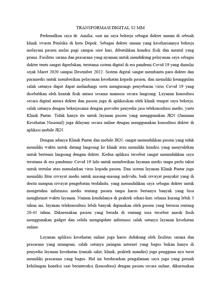 TRANSFORMASI DIGITAL S2 MM DR AMILIA | PDF