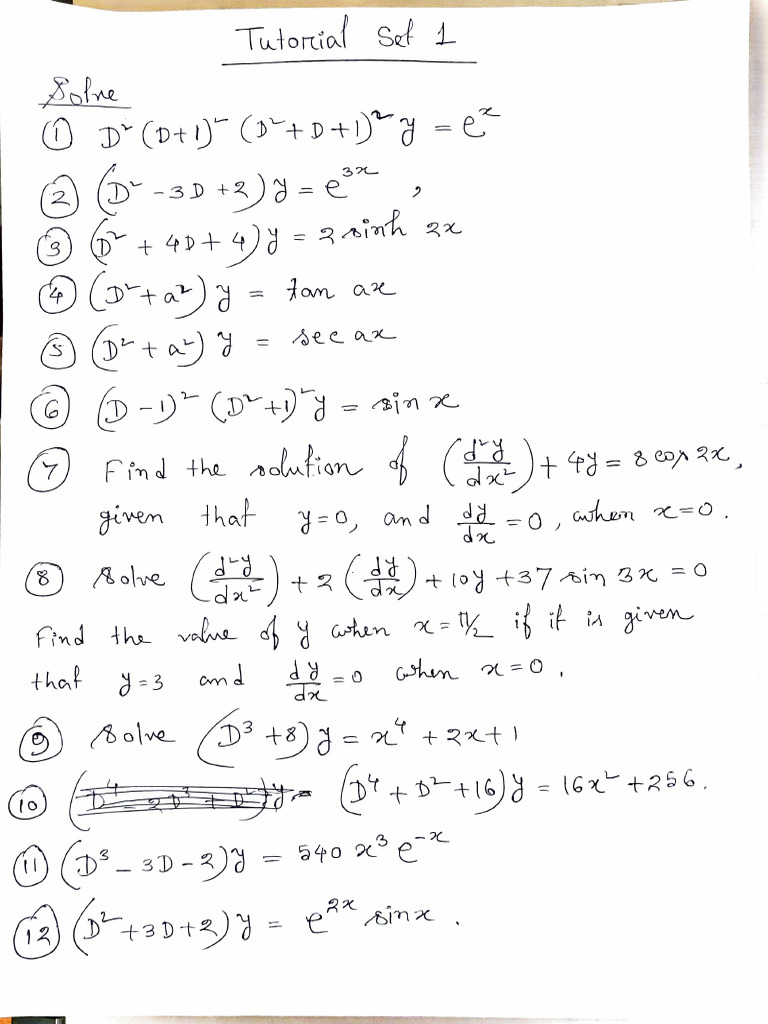 Tutorial Sheet 1 | PDF