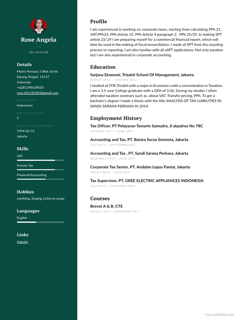 Contoh CV 2 | PDF | Taxes | Business