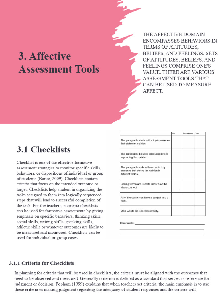 Affective Assessment Tools Overview | PDF | Educational Assessment ...