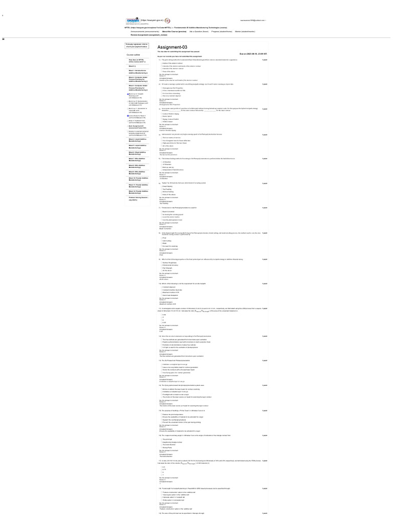 Fundamentals of Additive Manufacturing Technologies - Unit 5 - Week 3 - Computer Aided Process ...