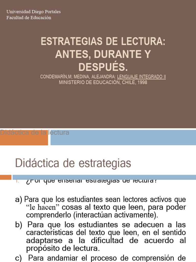 Estrategias-de-lectura-antes-durante-y-después. Chile | PDF ...