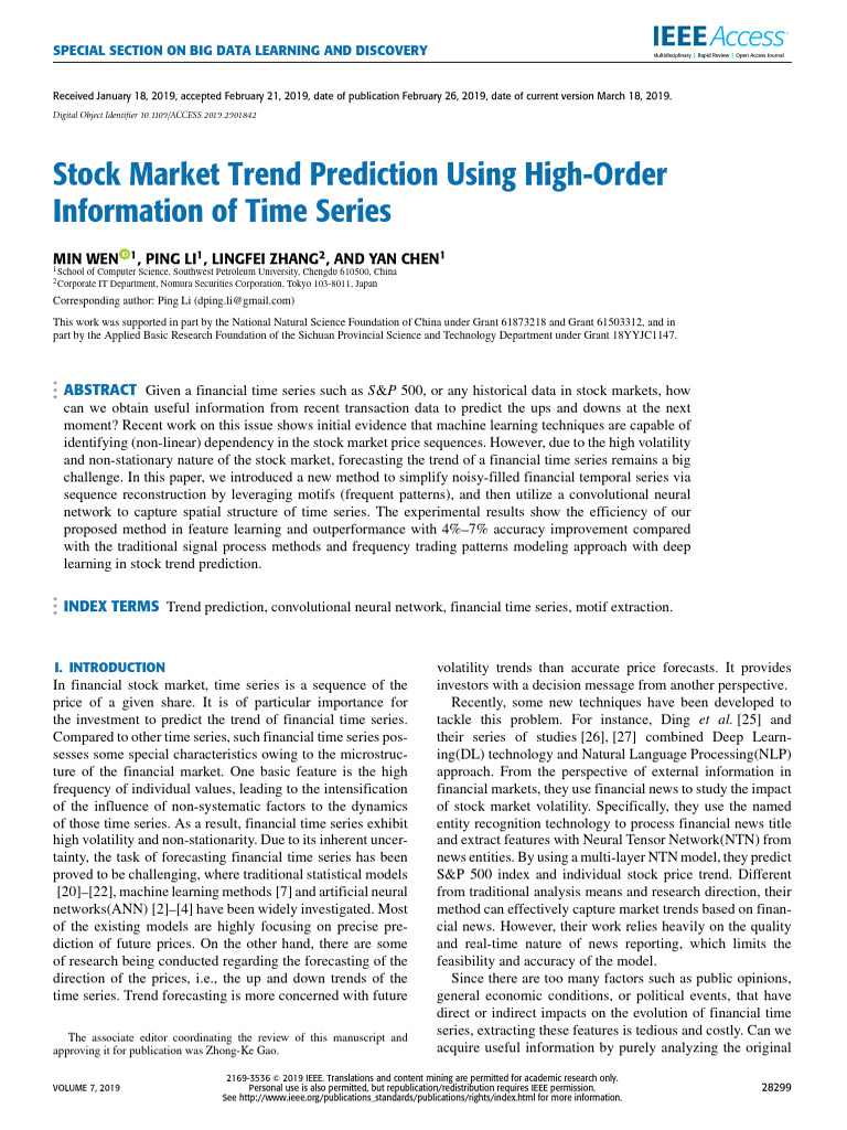 Stock Market Trend Prediction Using High-Order Information of Time ...