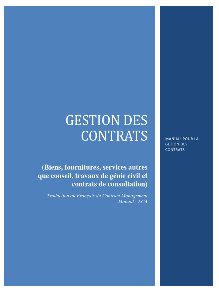 Contract Management Manual | PDF | Risque | Gestion des risques