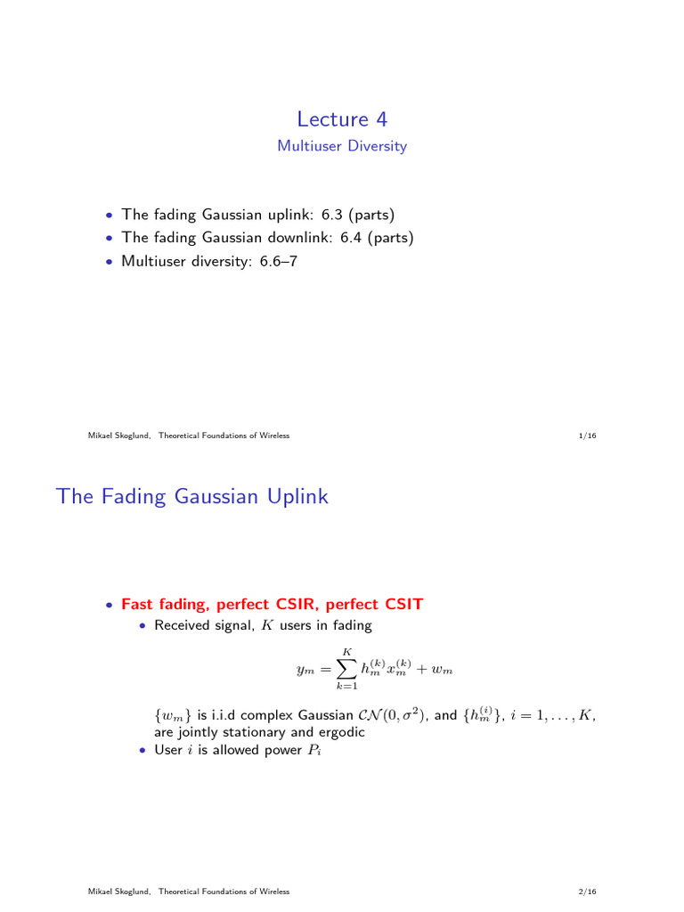 Lec 4 | PDF | Telecommunications Engineering | Applied Mathematics
