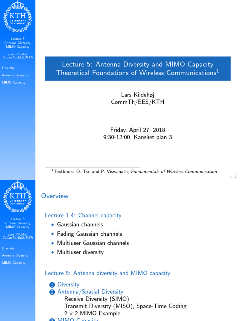 Slides Lecture 5 | PDF | Mimo | Computer Engineering