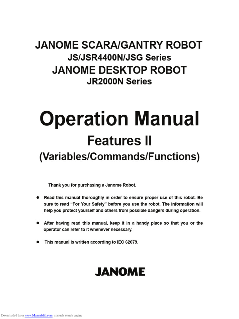 Janome Industrial Robot Operation Manual | PDF | String (Computer ...