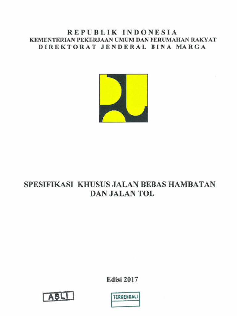 Spek Khusus JBH - JT - E.2017 - Terkendali | PDF