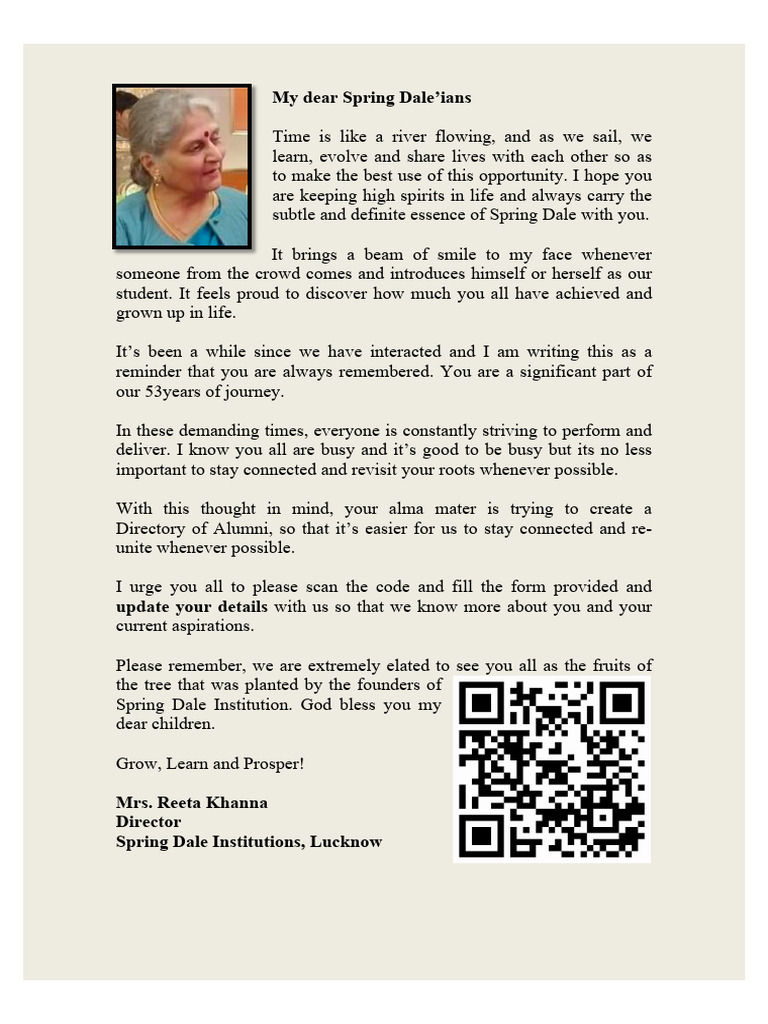 Letter To Alumni | PDF