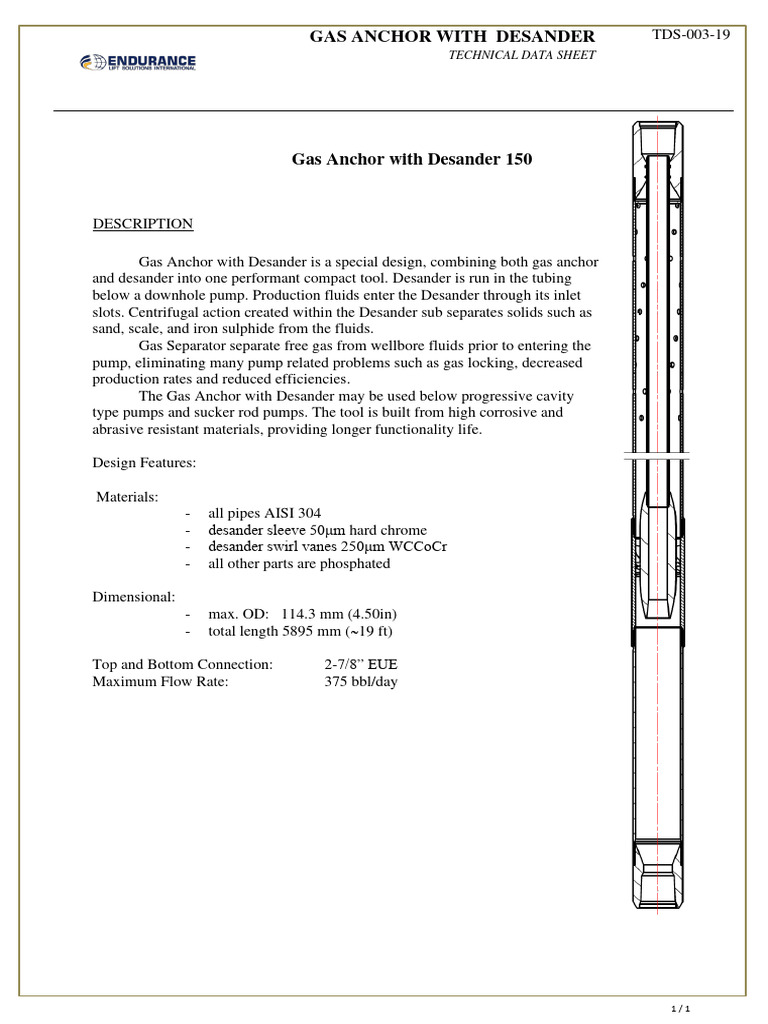 TDS-003-19 - Desander and Gas Separator | PDF | Technology & Engineering