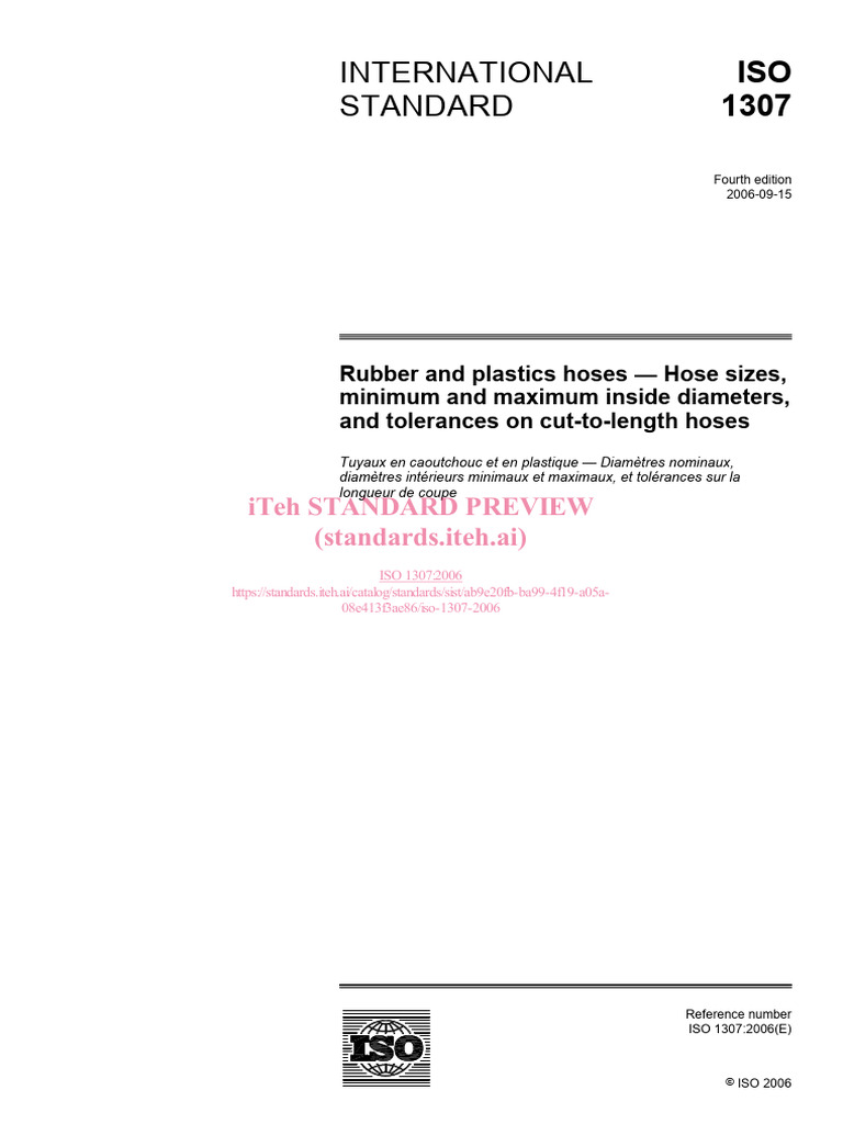 Iso-1307-2006 - Hortum Standarti | PDF | International Organization For ...