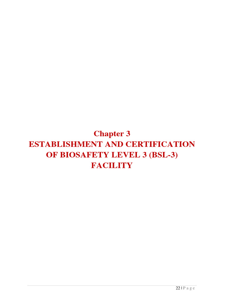 BSL-3 Facility Establishment Guidelines | PDF | Safety