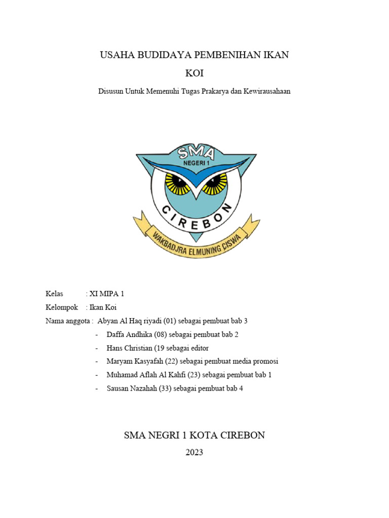 Usaha Budidaya Pembenihan Ikan Koi | PDF