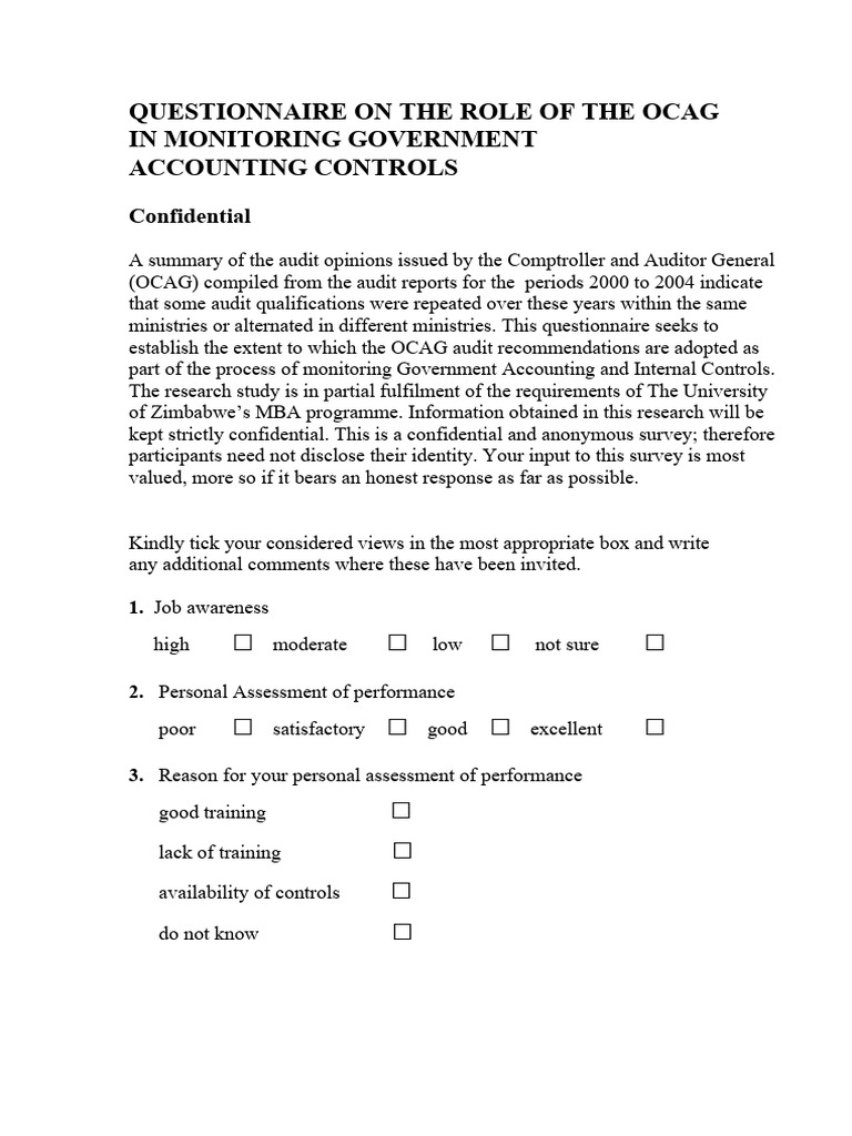 Questionnaire Audit | PDF | Audit | Auditor's Report