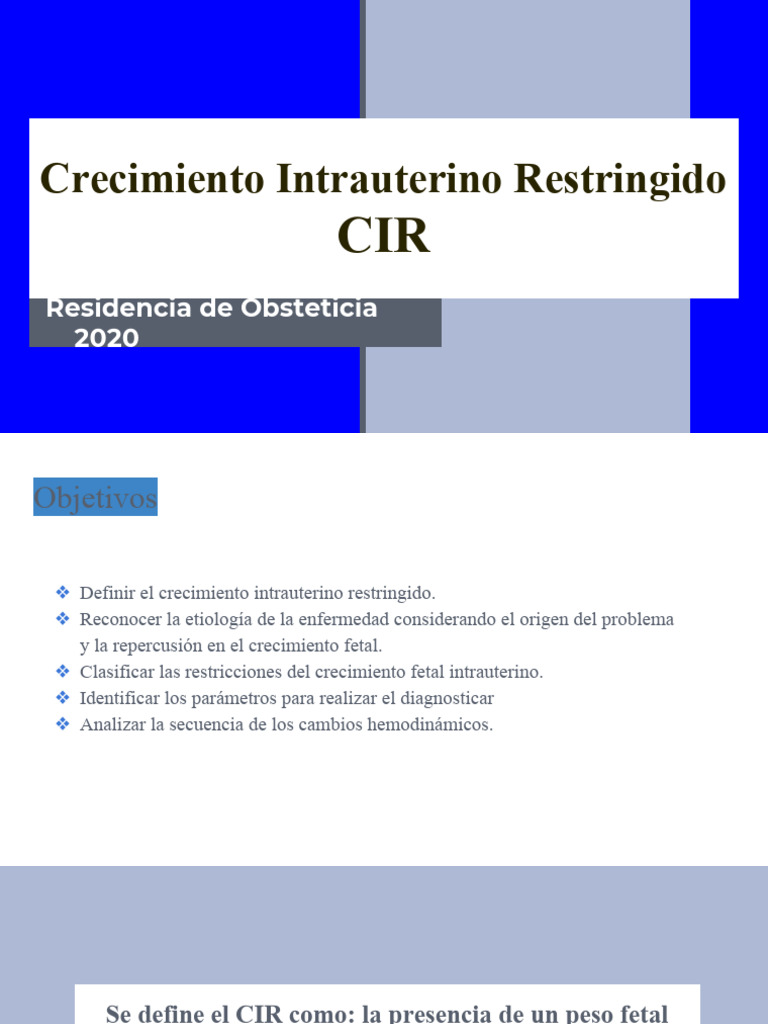 Crecimiento Intrauterino Restringido - RCIU | PDF | Feto | Placenta