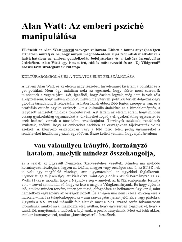 Alan - Watt Az Emberi | PDF