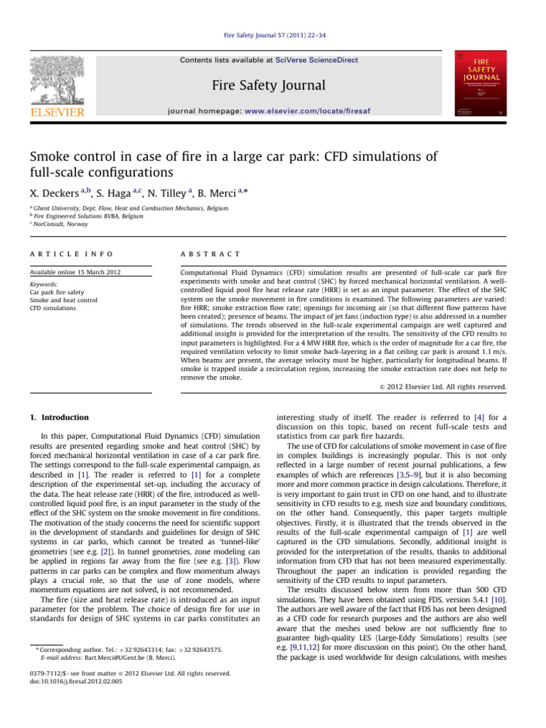 Car Park Fire Safety Simulations | PDF | Computational Fluid Dynamics ...