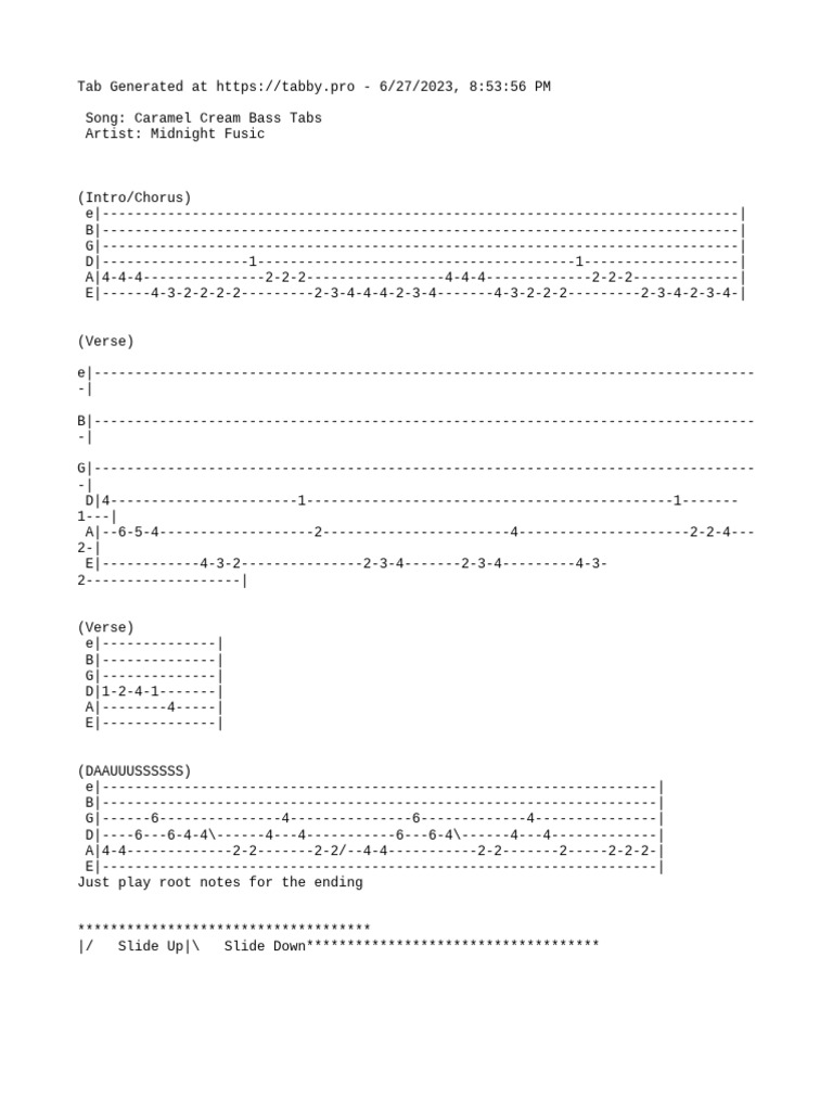caramel-cream-bass-tabs-tab | PDF caramel-cream-bass-tabs-tab | PDF