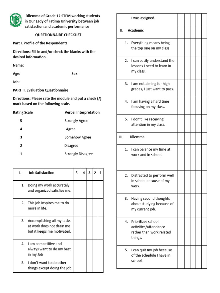 SURVEY | PDF | Job Satisfaction | Questionnaire