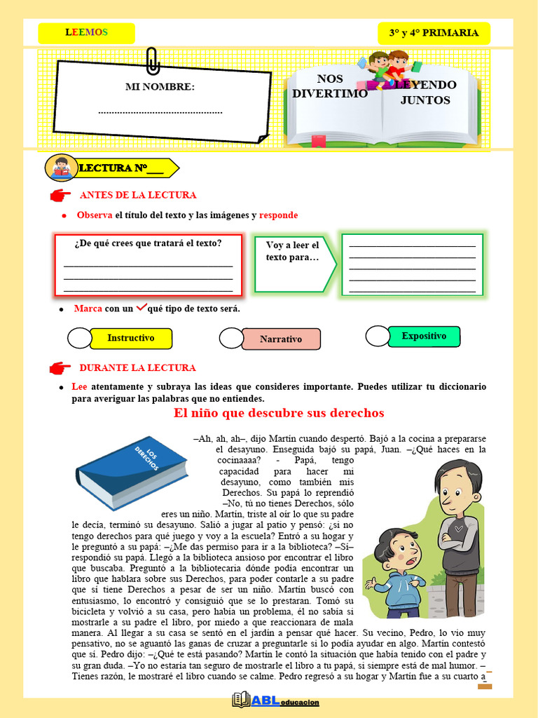 Dia 4 3er Grado Leemos Juntos Un Cuento Sobre Los Derechos Pdf