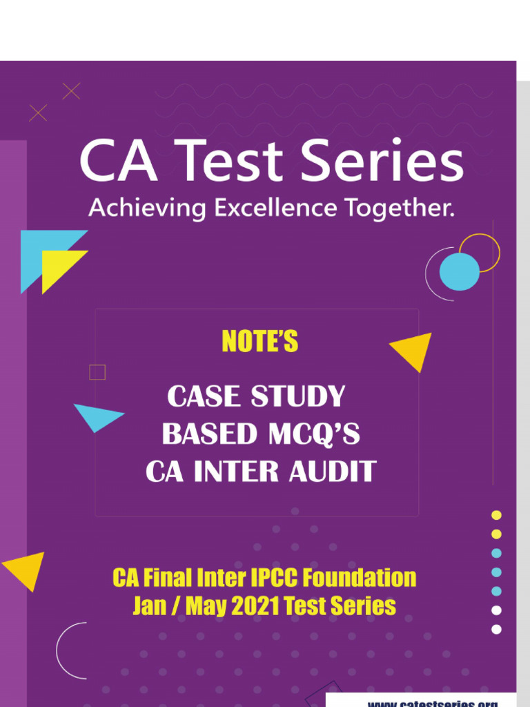 Case Study Mcqs For Practice 1620384180 | PDF | Auditor's Report | Audit